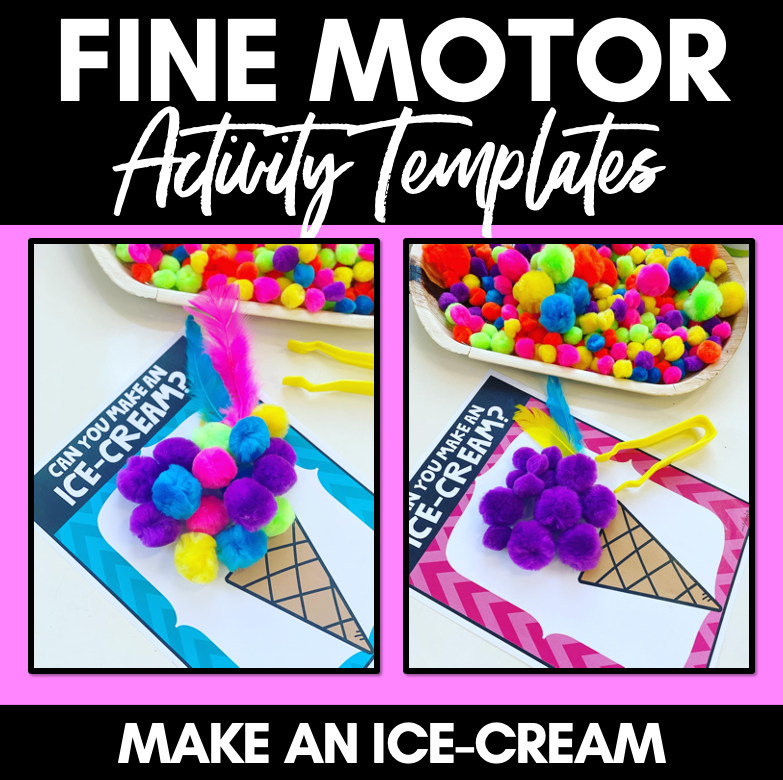 FINE MOTOR KINDERGARTEN ACTIVITY - Make a Pom Pom Ice-Cream - Mrs ...