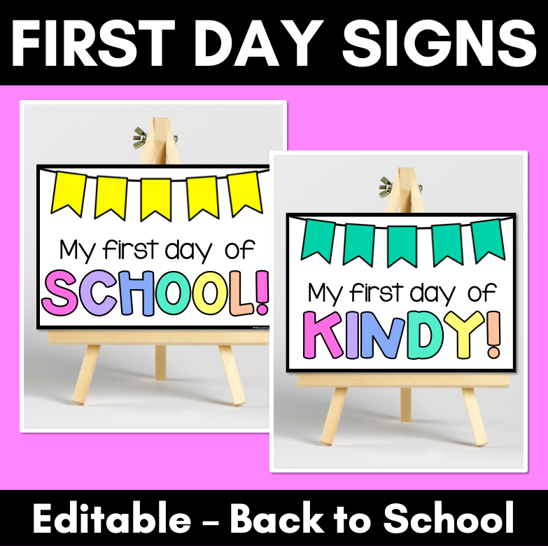 First Day of School Signs - Editable Back to School Templates - Mrs ...