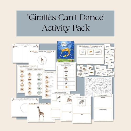 'Giraffes Can't Dance' Activity Cards - Mrs Learning Bee