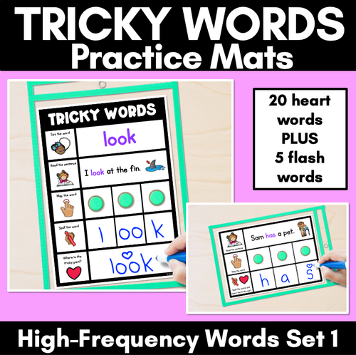 High Frequency Heart Word Practice Activities SET 1 - Phonics Centers