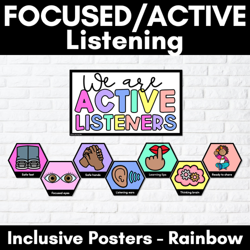 Focused/Active Listening Posters - Inclusive Display - Rainbow - Mrs ...