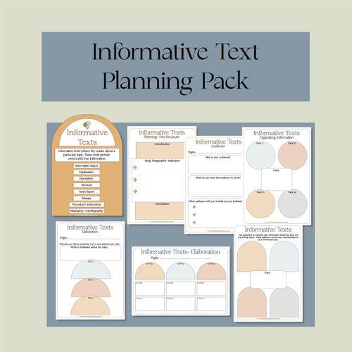 Informative Text Planning Pack - Mrs Learning Bee