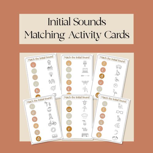 Initial Sounds Matching Activity Cards - Mrs Learning Bee