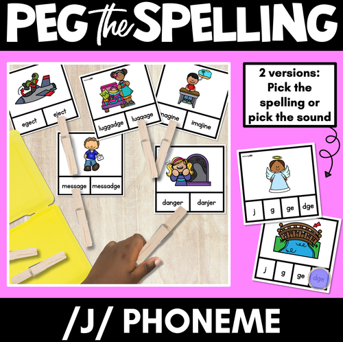 J G DGE GE CLIP CARDS - Consonant Sounds Phonics Game - Mrs Learning Bee