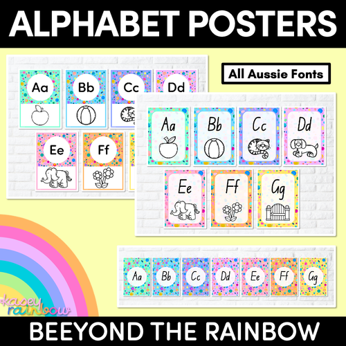 ALPHABET POSTERS - The Kasey Rainbow Collection - Mrs Learning Bee
