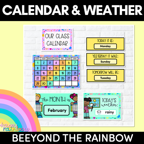 CALENDAR & WEATHER DISPLAY- The Kasey Rainbow Collection - Mrs Learning Bee