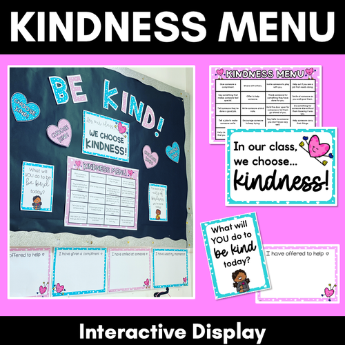 Interactive Kindness Display - Kindness Menu - Mrs Learning Bee