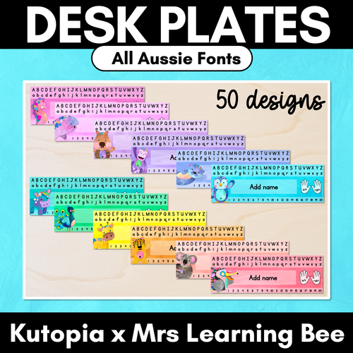 Student Desk Plates / Nametags - The Kutopia Collection - Mrs Learning Bee