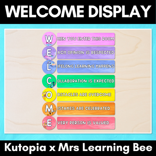 WELCOME ACRONYM DOOR DISPLAY - The Kutopia Collection - Mrs Learning Bee