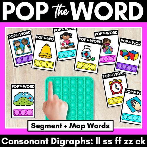 LL SS FF ZZ CK WORDS POPPIT TASK CARDS - Phonemic Awareness + Word ...