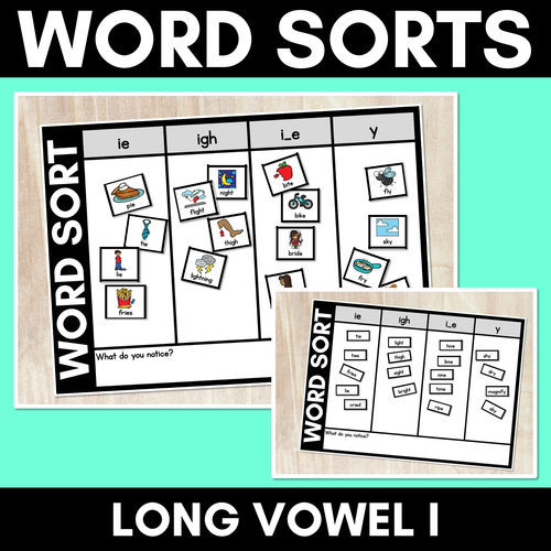 LONG VOWEL I WORD SORT - Mrs Learning Bee