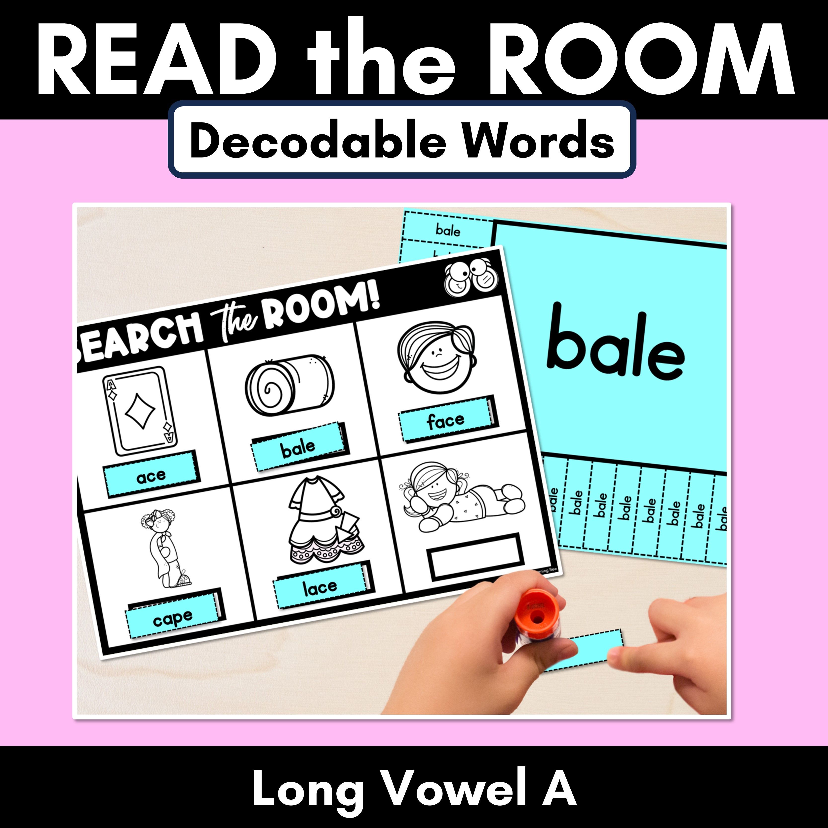 READ THE ROOM - Decodable Words Phonics Activity - Long Vowel A Words ...