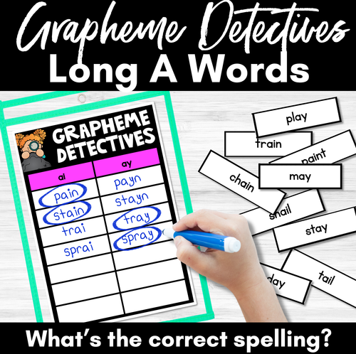 LONG VOWEL A GAME - Grapheme Detectives - Mrs Learning Bee