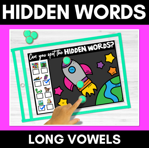 LONG VOWEL SOUND HIDDEN WORD MATS - No Prep Phonics Games - Mrs ...