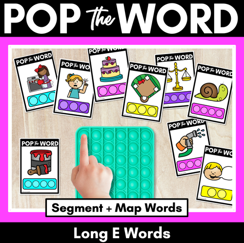 LONG VOWEL E POPPIT TASK CARDS - Phonemic Awareness + Word Mapping ...
