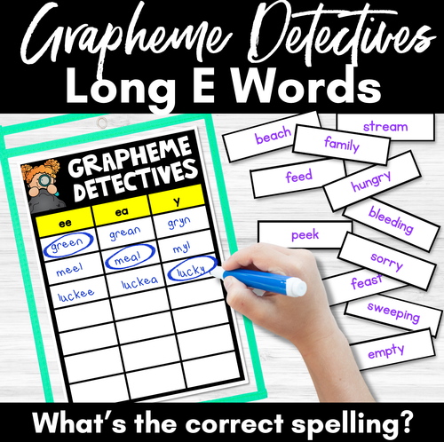 LONG VOWEL E GAME - Grapheme Detectives - Mrs Learning Bee