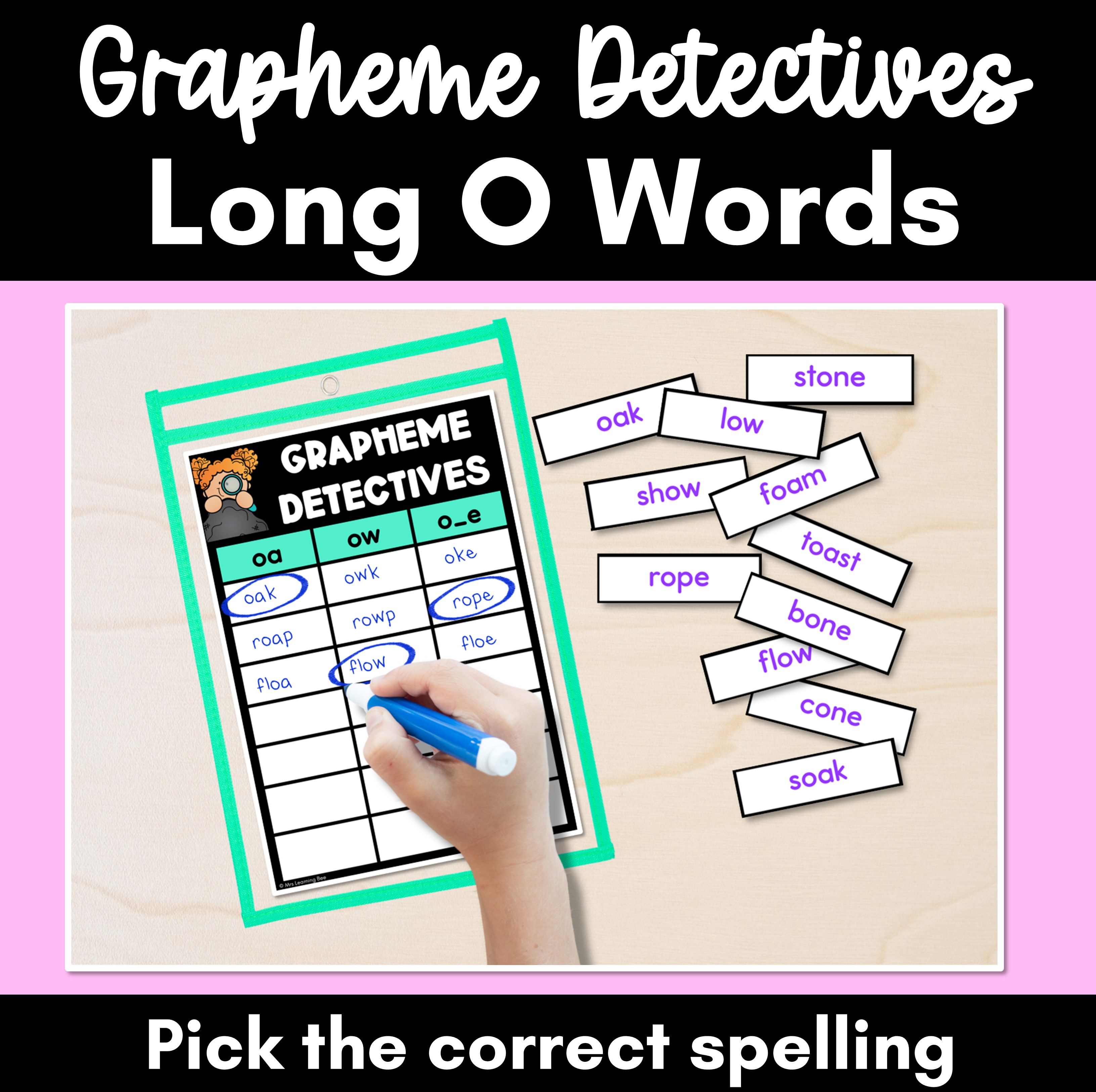 LONG VOWEL O GAME - Grapheme Detectives - Mrs Learning Bee