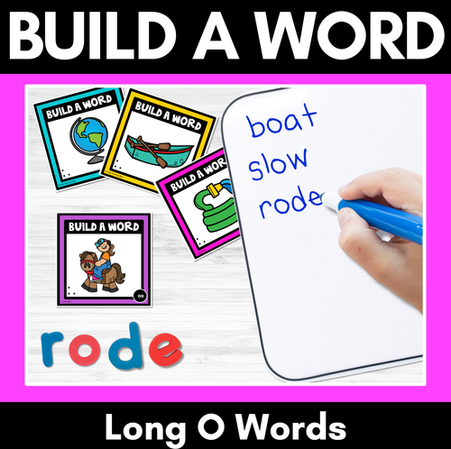 Long Vowel O Sound Word Building Cards - Mrs Learning Bee