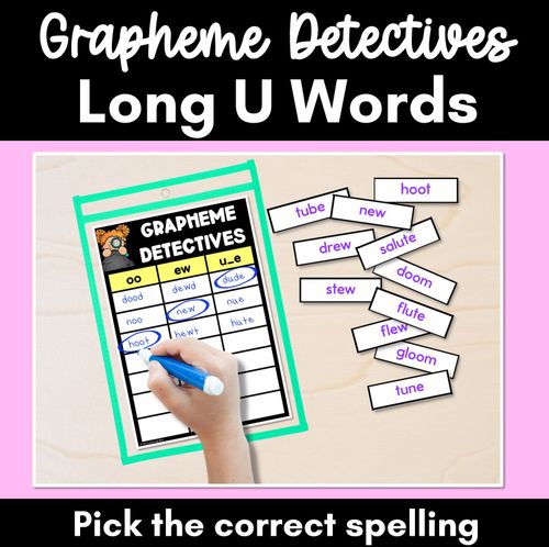 LONG VOWEL U GAME - Grapheme Detectives - Mrs Learning Bee