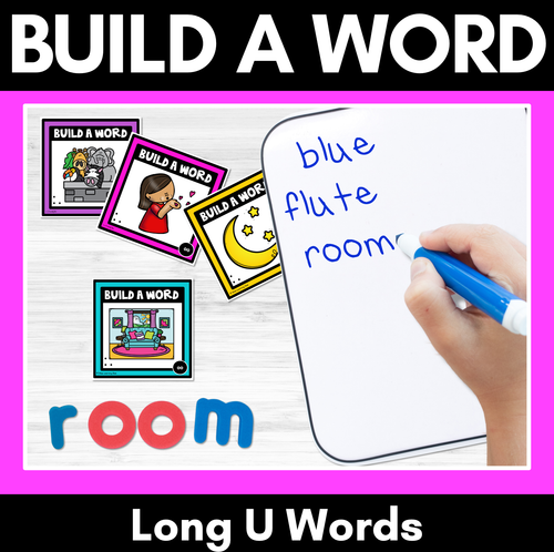 Long Vowel U Sound Word Building Cards - Mrs Learning Bee