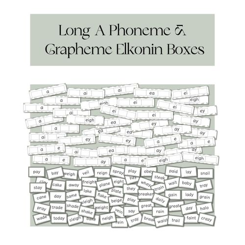 Long A Phoneme and Grapheme Elkonin Boxes - Mrs Learning Bee
