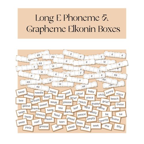 Long E Phoneme and Grapheme Elkonin Boxes - Mrs Learning Bee