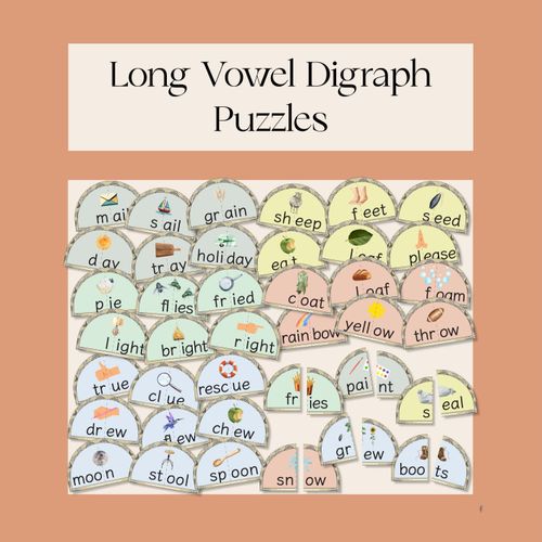 Long Vowel Digraph Puzzles - Mrs Learning Bee