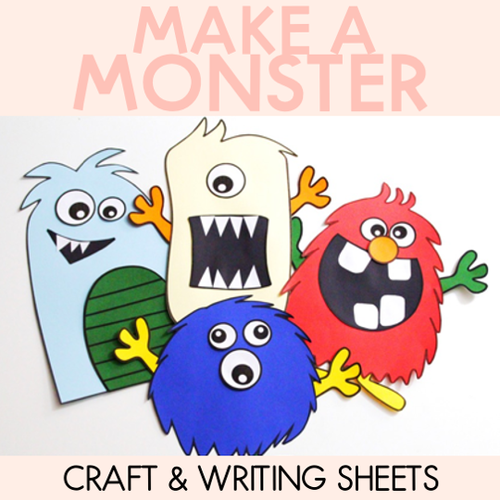 Make a Monster Craft and Writing Sheets - Mrs Learning Bee
