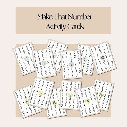Make that Number Activity Card- Early years - Mrs Learning Bee