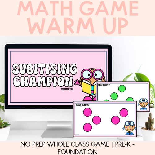 Math Warm Up Game - Subitising Champion - Mrs Learning Bee