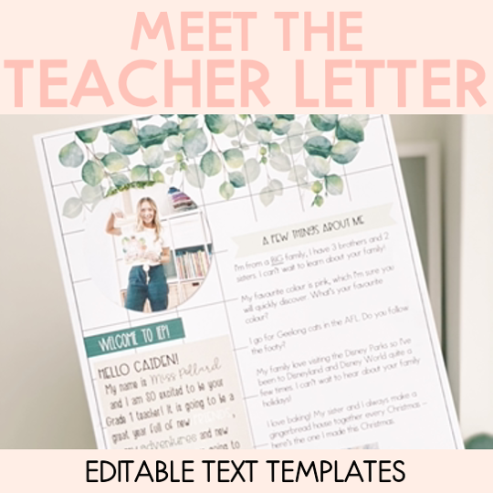 Editable Meet the Teacher / Holiday Letter - Eucalyptus Leaf - Mrs ...