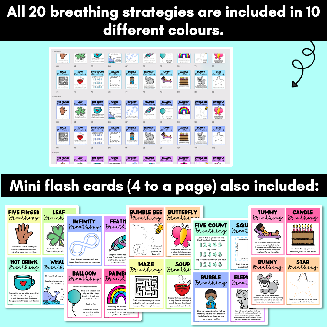 Rainbow Breathing Printable Printable Words Worksheets