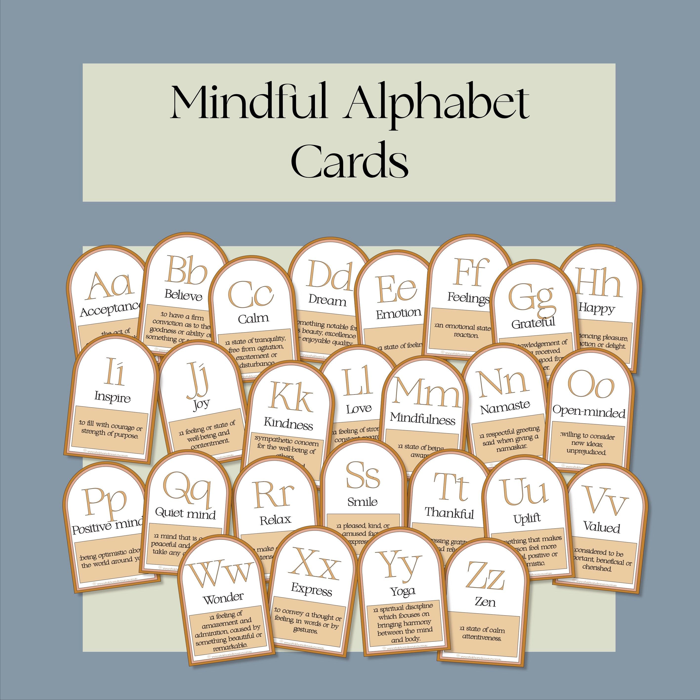 Mindful Alphabet Cards - Mrs Learning Bee