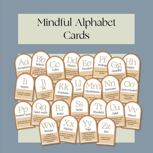 Mindful Alphabet Cards - Mrs Learning Bee