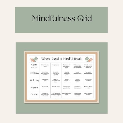 Mindfulness Grid - Mrs Learning Bee
