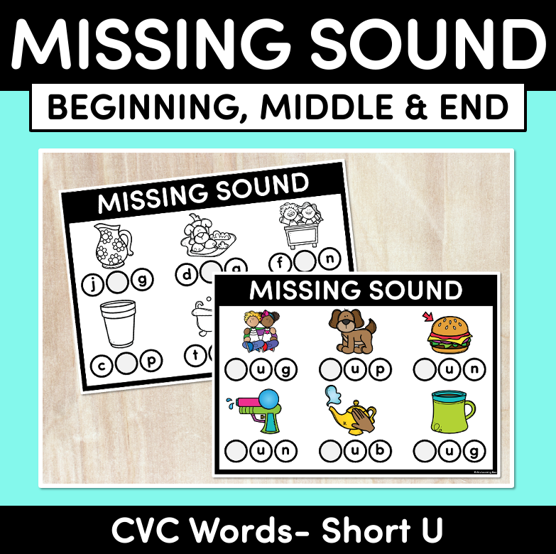 Missing Beginning, Middle & End Sounds - CVC Short U Words - Mrs ...