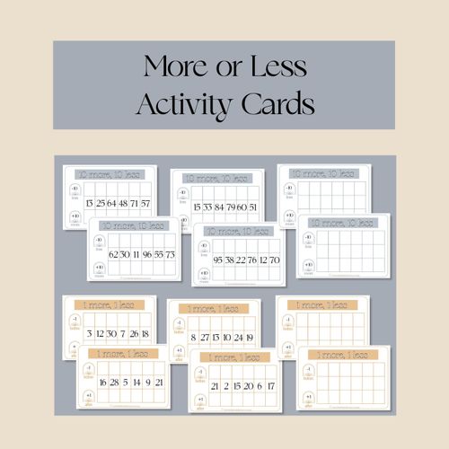 More or Less Activity Cards - Mrs Learning Bee