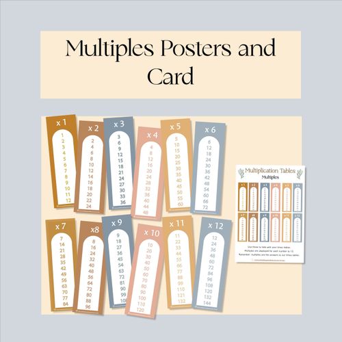 Multiples Posters and Card - Mrs Learning Bee