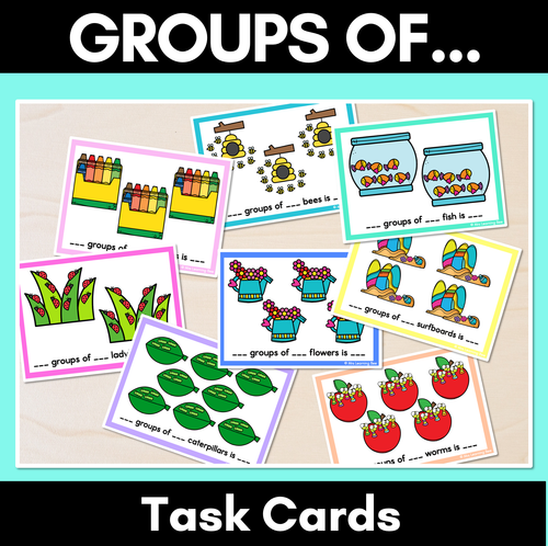 Groups Of (Multiplication) Task Cards - Mrs Learning Bee