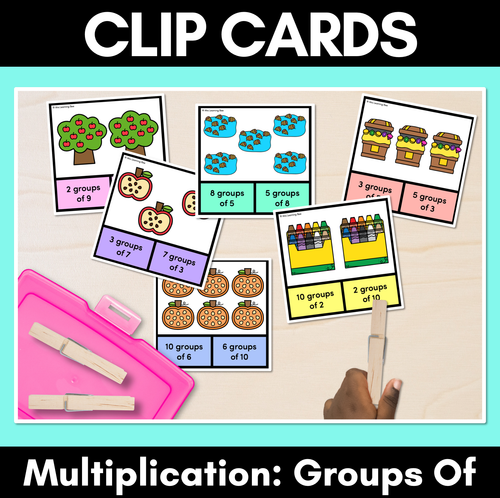 Multiplication Clip Cards - Groups Of - Mrs Learning Bee