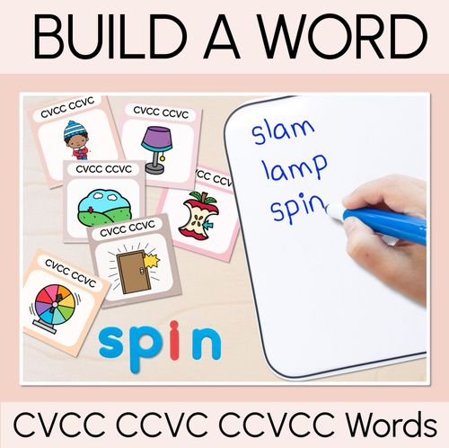NEUTRAL CCVC CVCC CCVCC Word Building Cards - Decodable Word Phonics ...