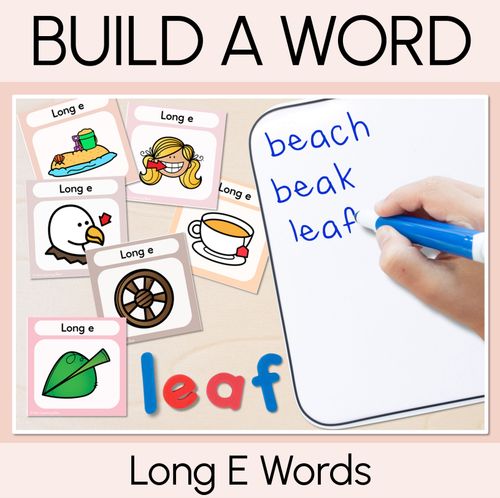 NEUTRAL Long Vowel E Word Building Cards - Vowel Team Decodable Word ...