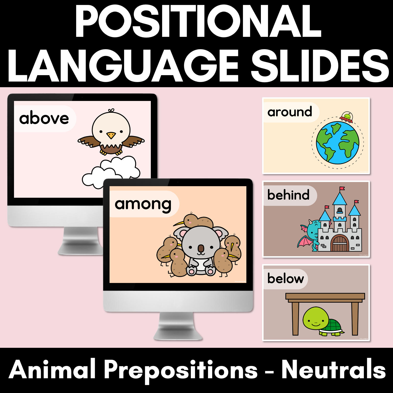 Positional Language - Animal Prepositions - Neutral PowerPoint Slides ...