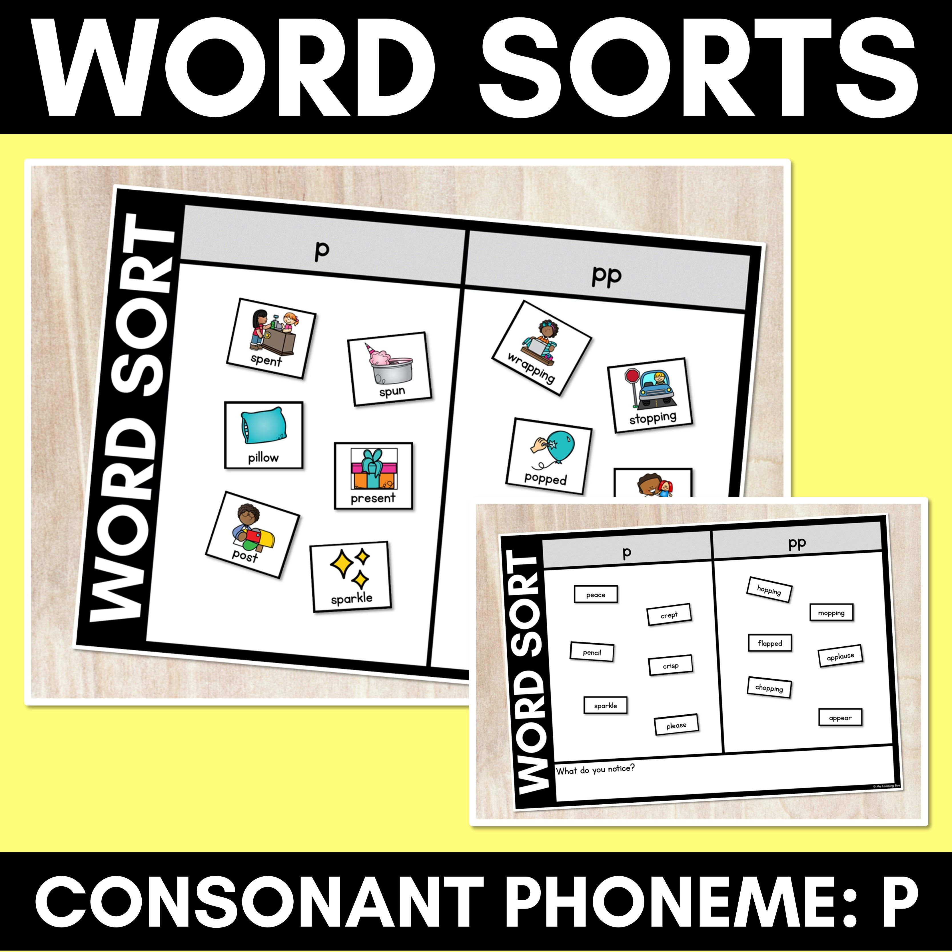 CONSONANT PHONEME P WORD SORT - Mrs Learning Bee