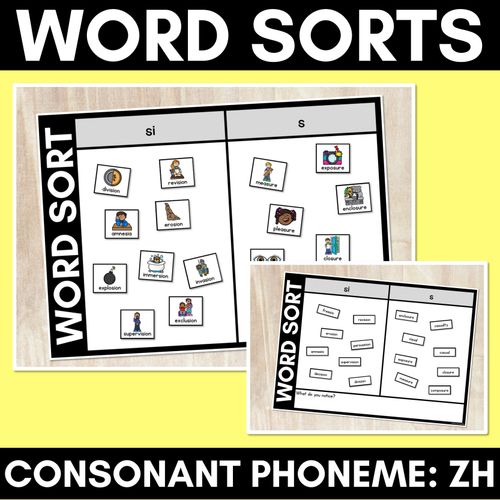 CONSONANT PHONEME ZH WORD SORT - Mrs Learning Bee