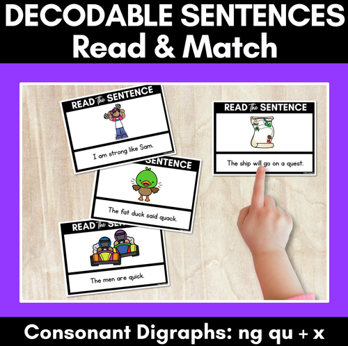 QU NG X Decodable Sentences - Read and Match - Mrs Learning Bee