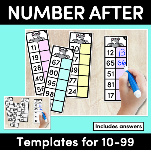 NUMBER AFTER Task Cards: 10-99 - Mrs Learning Bee