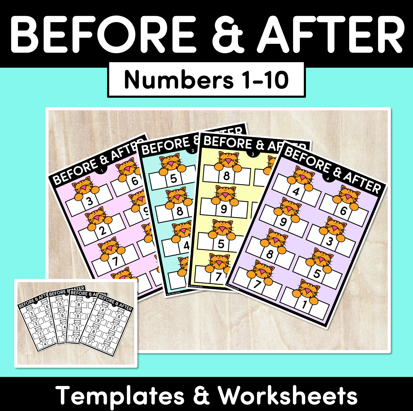 NUMBER BEFORE & AFTER Worksheets & Templates: 1-10 - Mrs Learning Bee