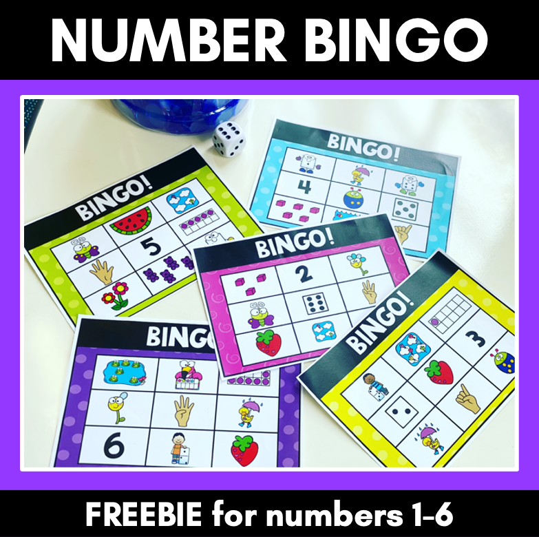 Number Bingo for numbers 1-6 - different ways to represent numbers ...