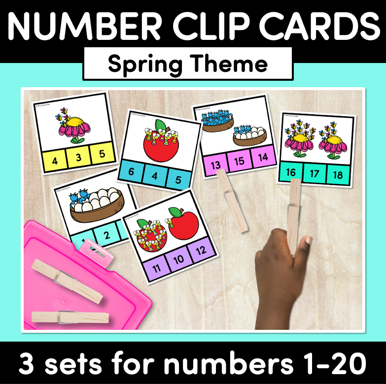 NUMBERS 1-20 CLIP CARDS: Spring Theme - Mrs Learning Bee